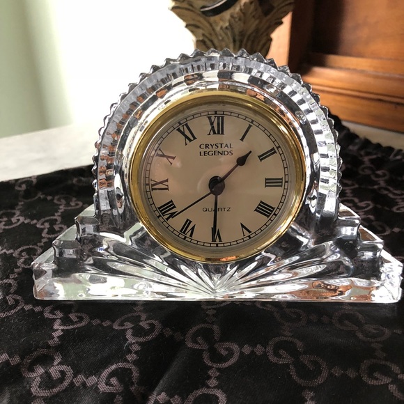 Vintage Crystal Legends Godinger Rose Mantle Clock - munimoro.gob.pe